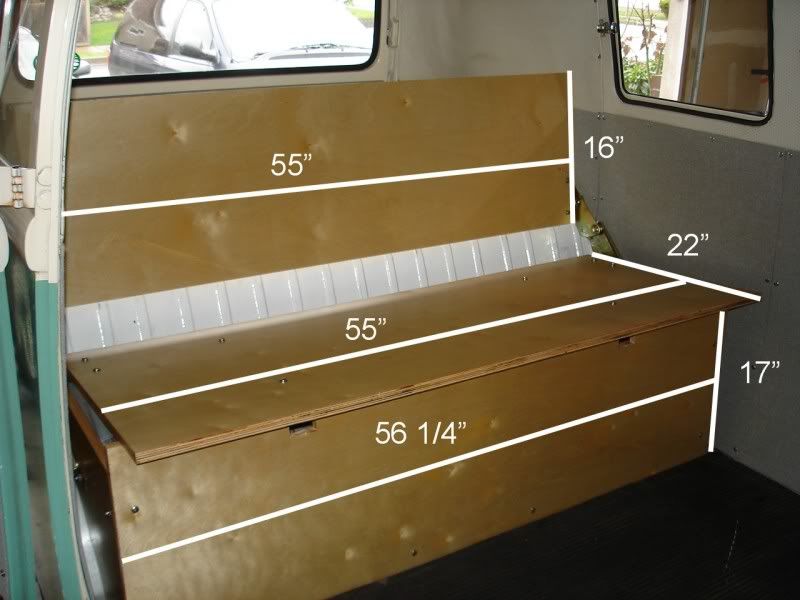 TheSamba.com :: Split Bus - View topic - Rock N Roll bed measurements / how to (z bed)